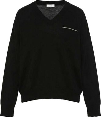PESERICO Pull Col Rond - Noir