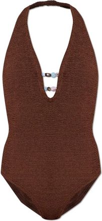 Hunza G Femme, Maillots de bain, Brun, Taille: ONE Size Maillot de bain Adriana &agrave; perles