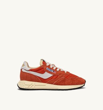 Autry BASKETS REELWIND LOW EN NYLON ET DAIM BLANC ET ORANGE RUST