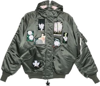 Alpha Industries Femme, Vestes, Vert, Taille: 38 FR N-2B Patch OS Vigre