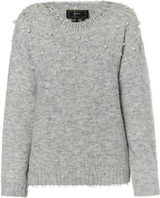 Faina Strickpullover Damen hellgrau melange