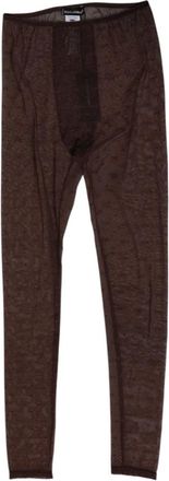 Dolce & Gabbana Femme, Pantalons, Brun, Taille: 38 FR Leggings Pantalon en Dentelle et Logo Marron