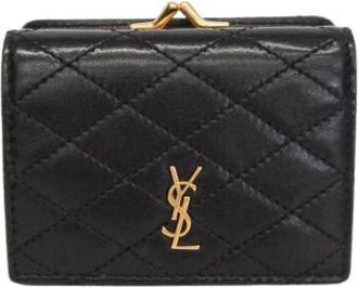 Saint Laurent Portefeuille compact Gabby Pre-owned - Femme - Pre-owned - Noir - Taille: ONE Size