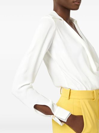 Elisabetta Franchi body &agrave; col drap&eacute; - Blanc