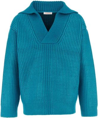 Valentino Garavani Homme, Pulls, Bleu, Taille: M Pull en soie