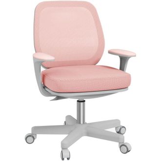 Vinsetto Vinsetto - Chaise de bureau ergonomique hauteur r&eacute;glable pivotante 360&deg; rev&ecirc;tement maille rose