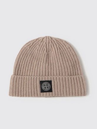 Stone Island Rippstrick-Beanie aus Schurwolle mit Compass-Logo
