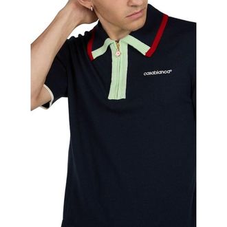 Casablanca Polo &agrave; col zipp&eacute; &agrave; logo brod&eacute;