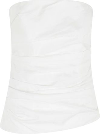 SIMKHAI Femme, Tops, Blanc, Taille: 34 FR Emerson Ruched Bustier
