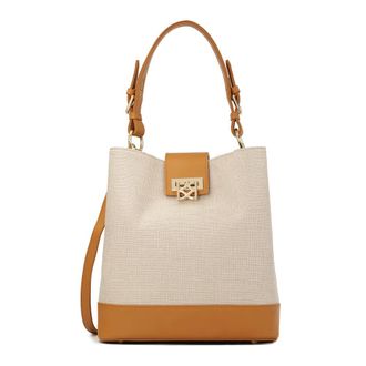 Kazar Einzigartige Stoff- und Ledertasche - - Bags - Damen - Beige - ONE SIZE