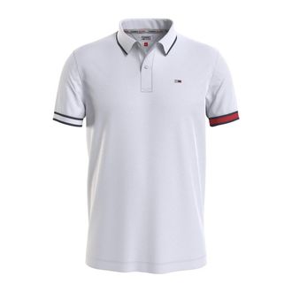 Tommy Jeans Rote Flagge Bio-Baumwoll-Polo - - Tops - Herren - Wei&szlig; - XL