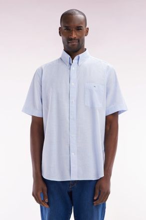 Eden Park Chemise &Agrave; Manches Courtes En Coton Ciel Coupe Droite