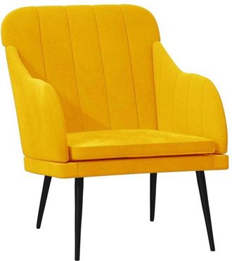 vidaXL Fauteuil Jaune 63x76x80 cm Velours Vidaxl