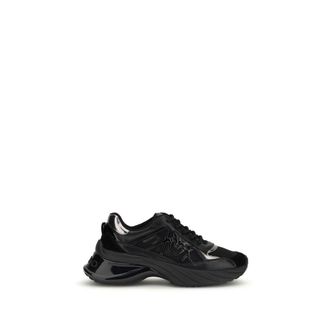Pinko Schwarze Kalbsleder Bos Taurus Chunky Sneakers