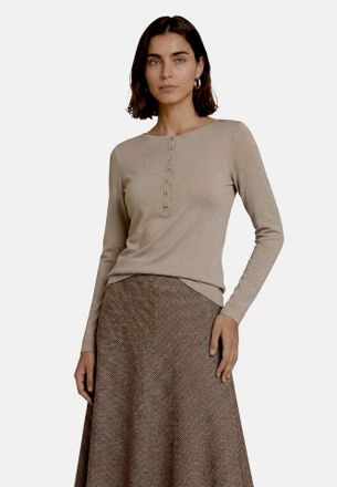Zero Kurzarmshirt Damen mit Knopfleiste (1-tlg) Material