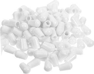 Valiclud 100 Stück PVC Endkappen Rund Weiß Schutzkappen für Drahtenden Haken Schutz Abdeckhauben Gegen Verletzungen und Beschädigungen Geeignet für Möbel und D