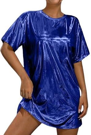 Generic Tee Shirt Femme Sport Loisirs Chic T-Shirts Haut &Agrave; Manches Courtes Ete Loose Basic Tee-Shirt Grande Taille Confortable Col en Rond Top Blouse Manche C