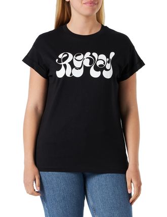 Replay Damen W3588G T-Shirt, 098 Black, XXS