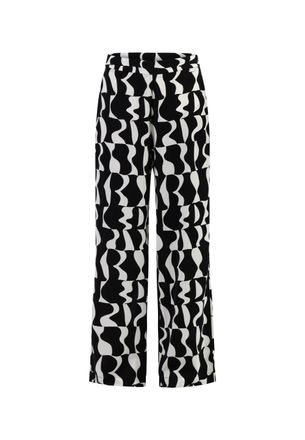 Dreimaster Dreimaster Stoffhose Damen schwarz weiss