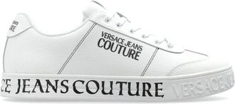 Versace Jeans Couture Homme, Chaussures, Blanc, Taille: 44 EU Logo Leather Baskets