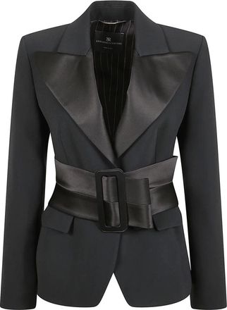 Ermanno Scervino Femme, Vestes, Noir, Taille: 38 FR Blazer Court
