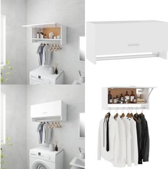 vidaXL Garde-robe blanc 70x32,5x35 cm bois ding&eacute;nierie - Meuble De Rangement - Armoire Blanche - Armoire Suspendu - Dressing Compact - Organisation