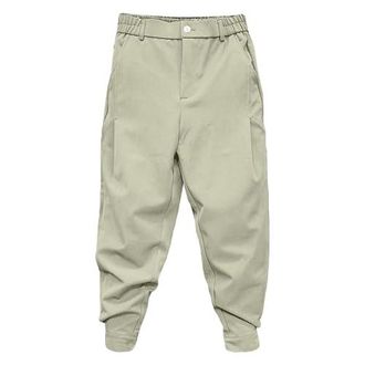 Generic Pantalon habill&eacute; l&eacute;ger de couleur unie pour homme, pantalon de costume d&eacute;contract&eacute; &agrave; revers &agrave; la cheville, pantalon de travail d&eacute;t&eacute;, Vert clair B., 42