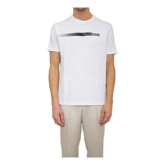 Paul & Shark Wei&szlig;es Baumwoll T-Shirt - - Tops - Herren - Wei&szlig; - XL
