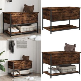 vidaXL Sitzbank mit Stauraum R&auml;uchereiche 70x42,5x47 cm Holzwerkstoff - Holzbank - Stauraumbank - Wohnzimmerschrank - Garderobe - Eingangsbereich M&ouml;bel