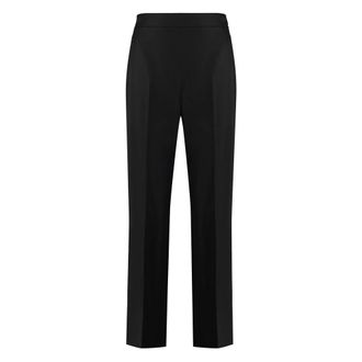 Gucci Ausgestellte Wollhose mit Frontstickerei - - Trousers - Damen - Schwarzk - S