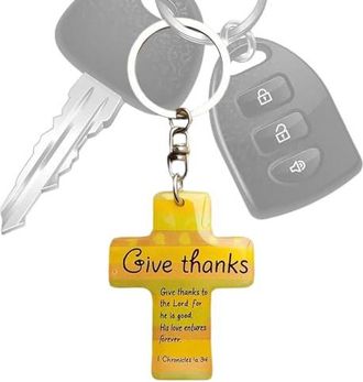 Generico Porte-cl&eacute;s Cristiano - Porte-cl&eacute;s avec Verset Biblique en bois, porte-cl&eacute;s religieux de J&eacute;sus pour homme, femme, sac &agrave; dos, portefeuille, sac, bagages