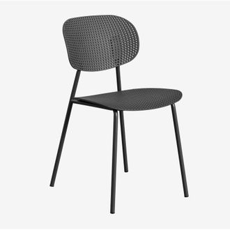 Sklum Sklum - Pack de 2 chaises de salle &agrave; manger en polypropyl&egrave;ne et fer Tupah Gris Graphite