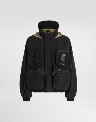 Dolce & Gabbana Waxed Natt&eacute; Bomber Jacket - Mann M&auml;ntel Und Jacken Schwarz L