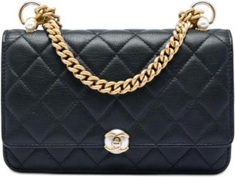 Chanel Sac bandouli&egrave;re matelass&eacute; vintage doccasion - Femme - Pre-owned - Noir - Taille: ONE Size
