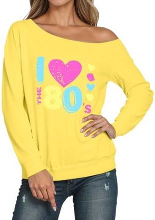 Generic 2026 Pull dautomne &agrave; Manches Longues sans Capuche pour Femme - sans Manches - &Eacute;paules d&eacute;nud&eacute;es - Haut d&eacute;contract&eacute; avec Motif imprim&eacute; pour Le Quotidien