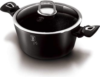 Berlinger Haus BH/1852, Pfanne mit Deckel, 24 cm, schwarze Silbersammlung