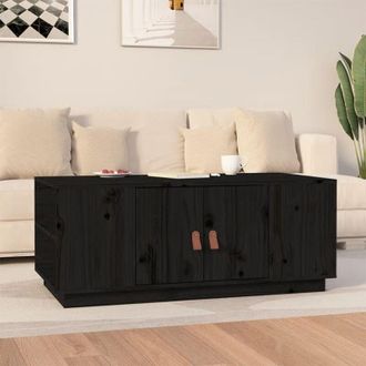 vidaXL Table basse Noir 100x50x41 cm Bois massif de pin Vidaxl