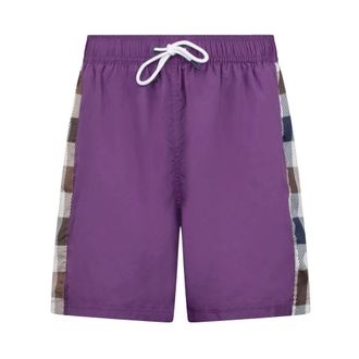 Aquascutum Badeshorts mit Club Check Detail - - Swimwear - Herren - Lila - S