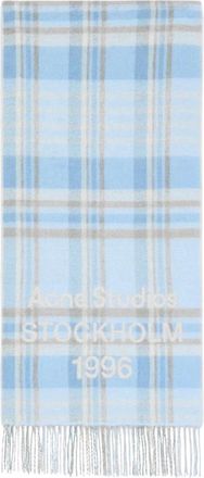 Acne Studios Homme, Accessoires, Bleu, Taille: ONE Size Venus Check Aqua Blue Beige Écharpe