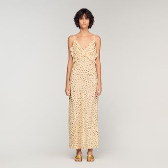 Sandro Robe longue imprim&eacute; fleur
