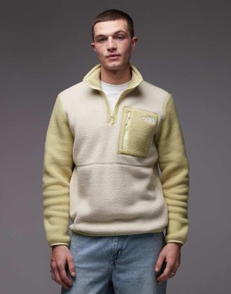 The North Face Yumiori - Polaire effet color block &agrave; col zipp&eacute; - Vert clair