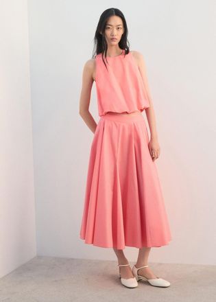 Mango Jupe midi &eacute;vas&eacute;e corail - Femme - XS - MANGO