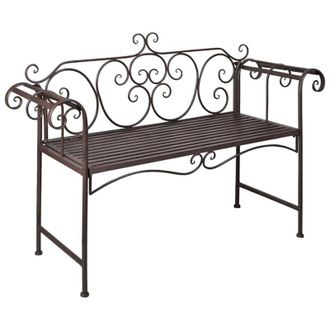 vidaXL Vidaxl - Gartenbank 132 cm Stahl Antik Braun