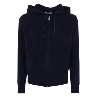 Gran Sasso Boucl&eacute;-Pelzstich-Jacke mit Kapuze - - Sweatshirts & Hoodies - Herren - Blau - 2XL