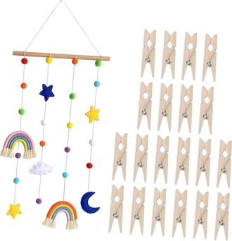 Valiclud Nordischer Regenbogen Bilderhalter mit Clips Hängender Foto Organizer für Wanddekoration Vielseitiger Bilderhänger für Kinderzimmer und Innenräume Pra