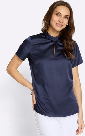 Witt Klassische Bluse Satin-Bluse Kurzarm