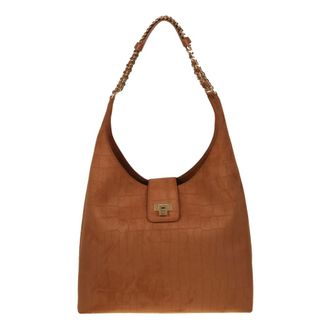 Elisabetta Franchi Femme, Sacs, Brun, Taille: ONE Size Suede Hobo Bag
