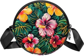 Generic Sac &agrave; bandouli&egrave;re rond pour femme, petit sac &agrave; bandouli&egrave;re esth&eacute;tique avec fermeture &eacute;clair et bretelles r&eacute;glables style d&eacute;contract&eacute; pour femmes et fi