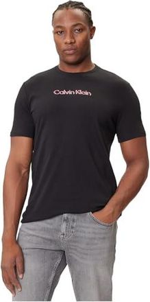 Calvin Klein T-Shirt Manches Courtes Homme Glitched Logo Classic Tee en Coton, Noir (Black), M