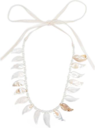 Forte_Forte Halskette mit Blattanhänger - Nude